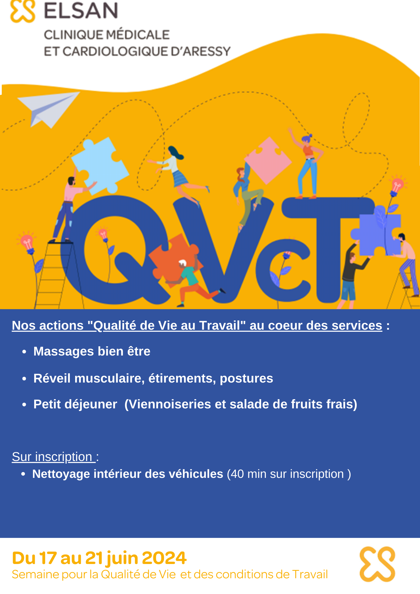 QVCT : Semaine pour la qualité de vie au travail et des conditions de travail | Elsan